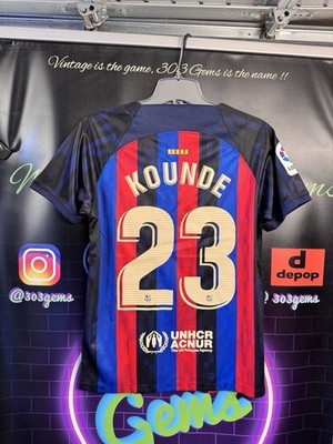 NWT Nike Kounde #23 FC Barcelona FCB 2022/23 Home Football Soccer ...
