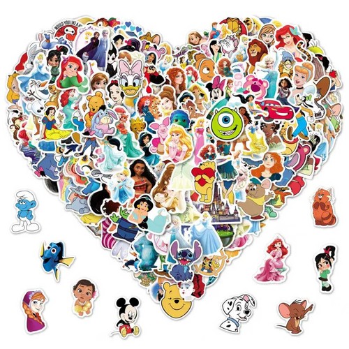 200pcs Kids Disney Princess Cute Cartoon Character Stickers - Movie ...