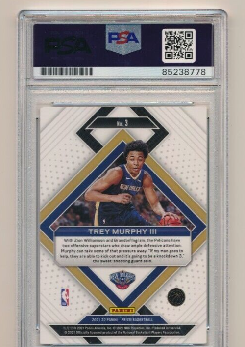 Trey Murphy Signed 2021-22 Panini Emergent Rookie Card #3 PSA/DNA Slab ...
