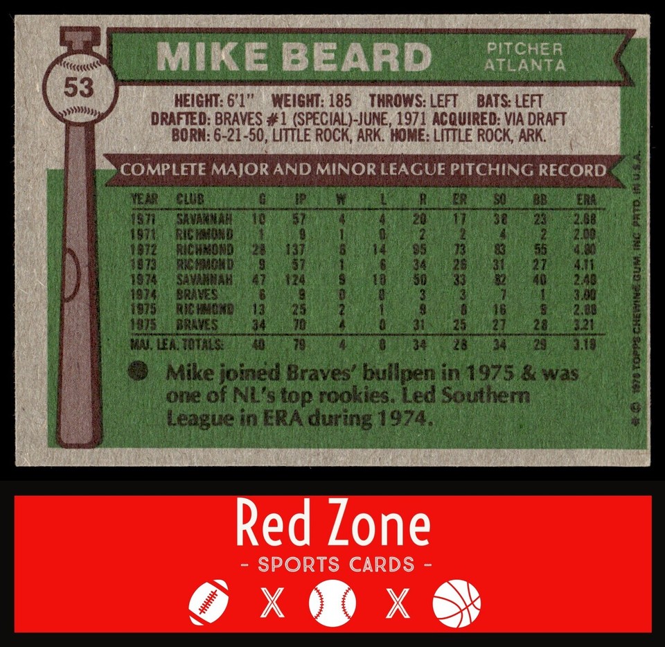 1976 Topps - #53 Mike Beard EX | eBay