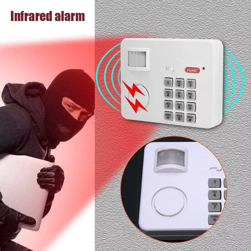 PIR WIRELESS MOTION SENSOR ALARM WITH SECURITY KEYPAD HOME GARAGE SHED ...