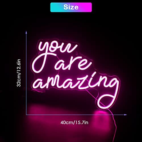 You Are Amazing Neon Sign Pink Usb Word Neon Lights for Wall Colorful-B ...