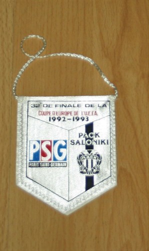 Pennant fanion banderin PSG Paris Saint Germain Paok Saloniki UEFA cup ...