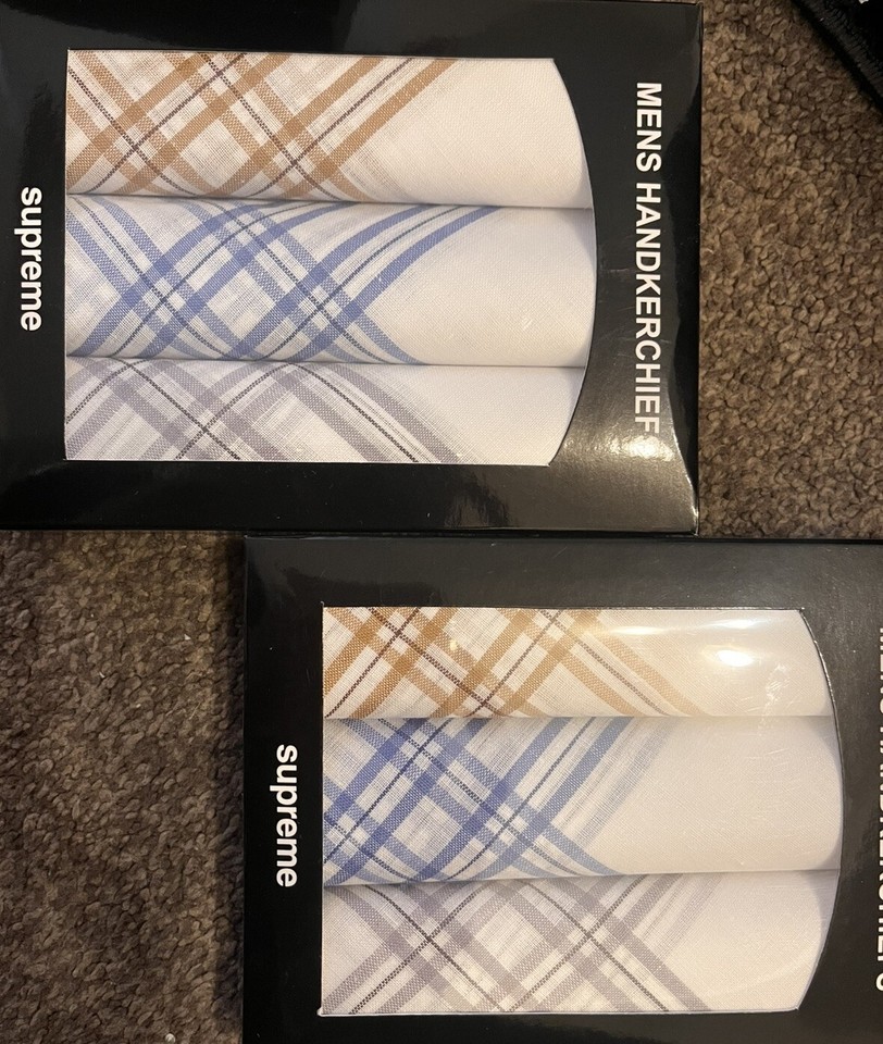 3 pack Mens Hankies Gents Large Hankerchiefs PRESENTATION BOX 100% ...