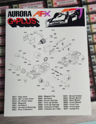 Aurora AFX G-Plus Exploded View Poster 8 1/2" x 11" Updated! | eBay