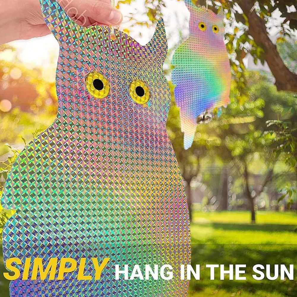 with Bells Bird Repel Owl Scarecrow Waterproof Bird Repeller Outdoor ...