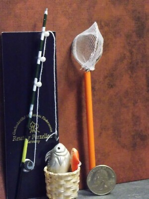 Dollhouse Miniature Food Fishing Rod Set by Reutter 1:12 E9 Dollys ...