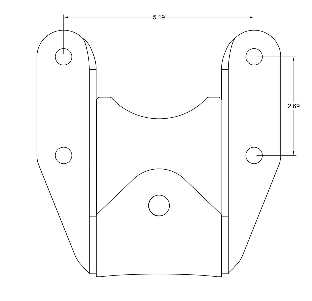 Rear Leaf Spring Shackle Mounting Bracket Ford Highboy 1967-1977 1/2 ...