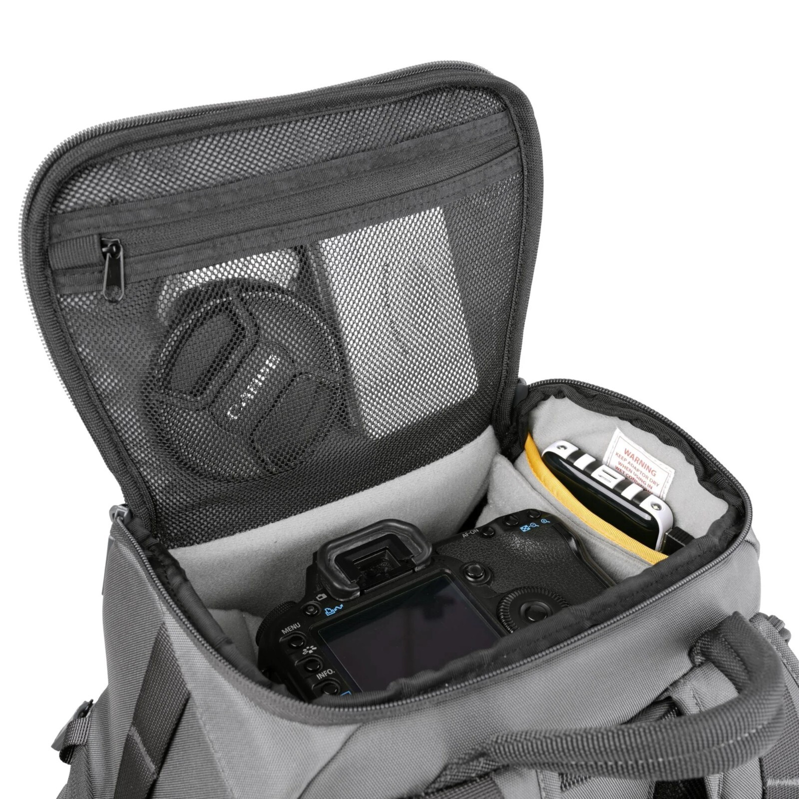 VEO ADAPTOR R48 (GRAY) CAMERA BACKPACK W/ USB PORT FOR PORTABLE POWER ...