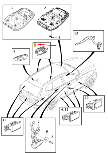 Lampe de lecture arri re droite VOLVO XC60 MK2 31457547 NOUVEAU ORIGINE ...
