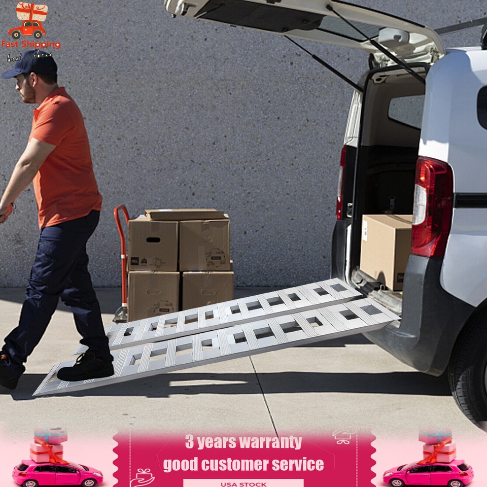 2-Pack Truck Car Auto Trailer Ramps Aluminum Trailer Ramp Loading Ramps ...