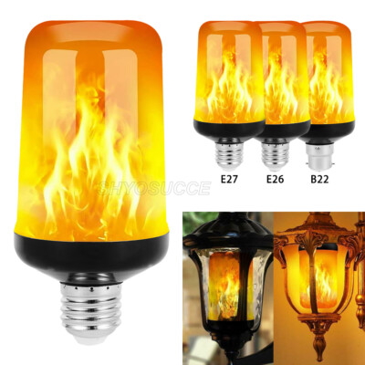 2er E27 E14 LED Licht Fackel Feuer Lampe Flammen Effekt Glühbirne ...