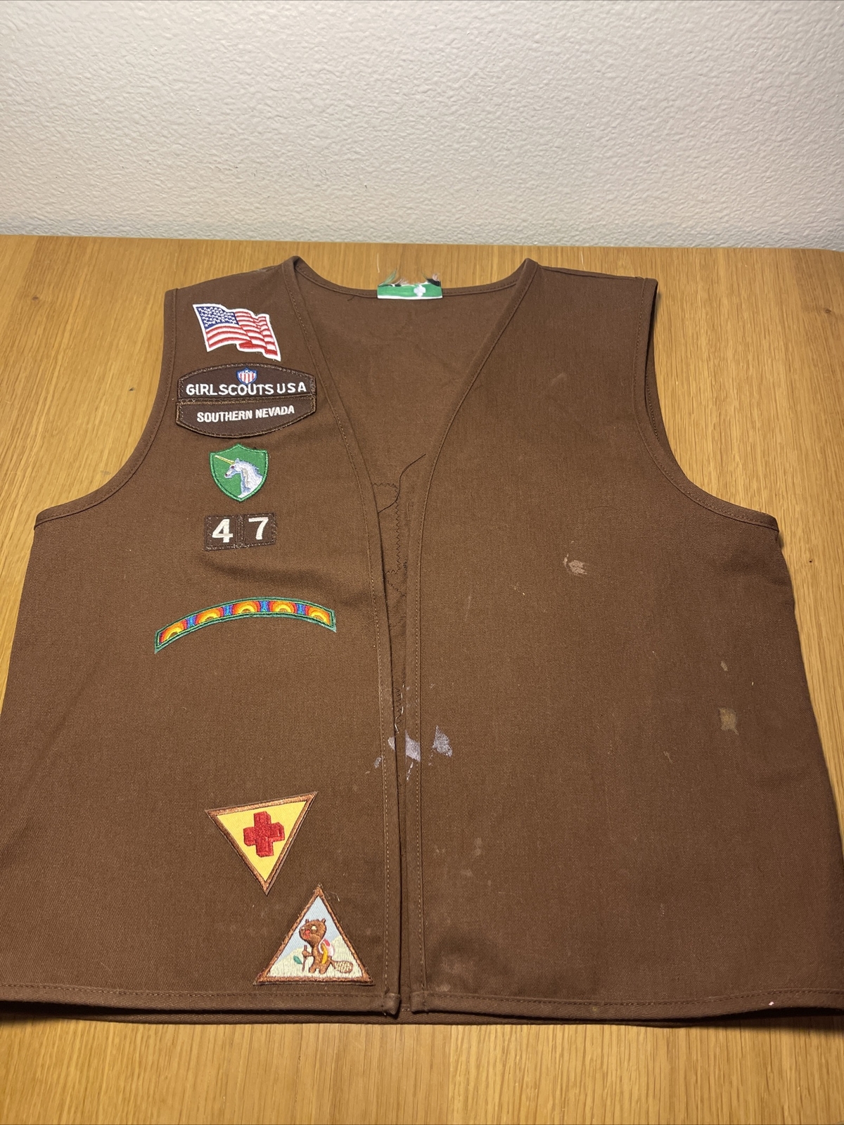 Girl Scout Junior Vest with Patches and Pins Green Size Large 14-16 ...