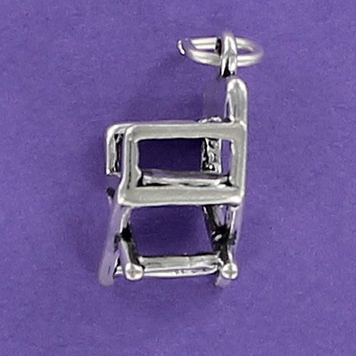 Director's Chair Charm Sterling Silver for Bracelet 3D Movie Set Pario ...