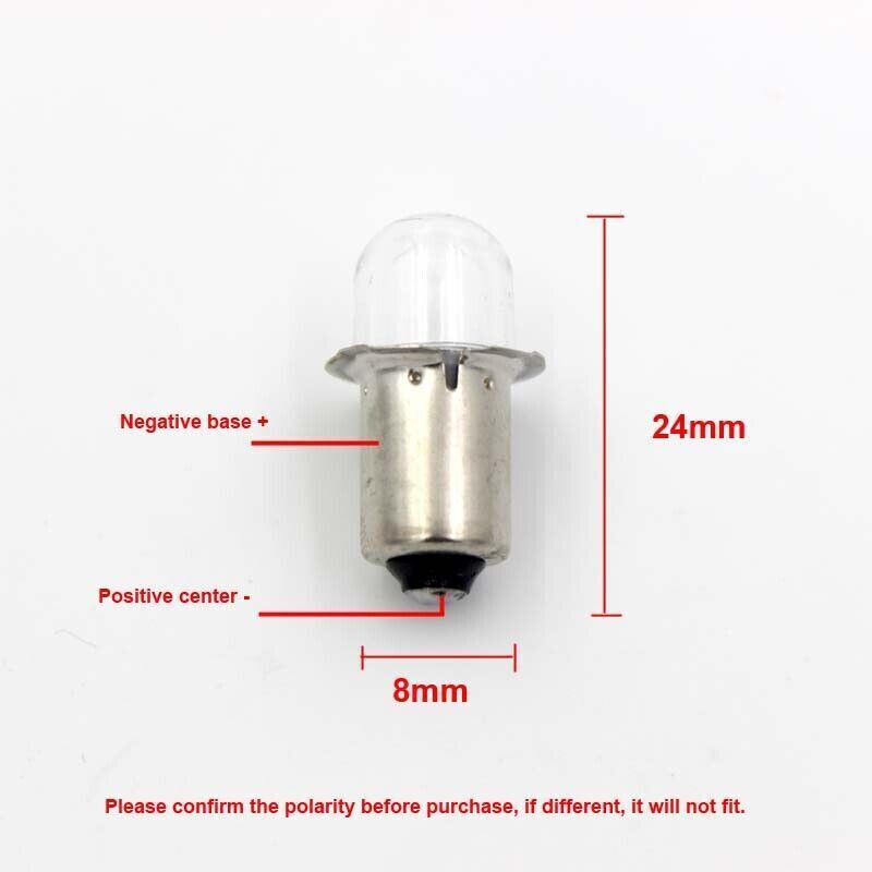 2pcs LED P13.5S Flashlight Bulb 3V 4.5V 6V 12V 18v 24 White Base Bulbs ...