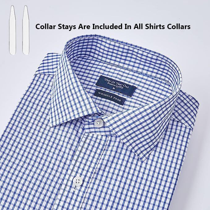 Wrinkle Free Dress Shirt for Men Regular Fit Long Sleeve Wrinkle ...