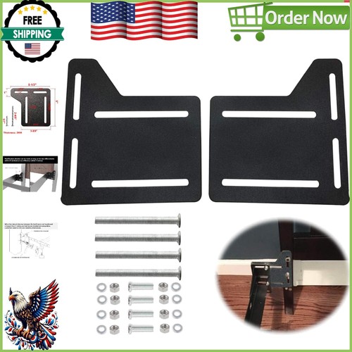 2 Heavy-Duty Bed Frame Brackets for Headboard Attachment - Adjustable ...