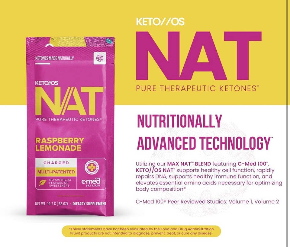 🔥💪🏼 PRUVIT NAT KETO OS. Rasperry Lemonade Flavor. 20 Packets. FREE ...