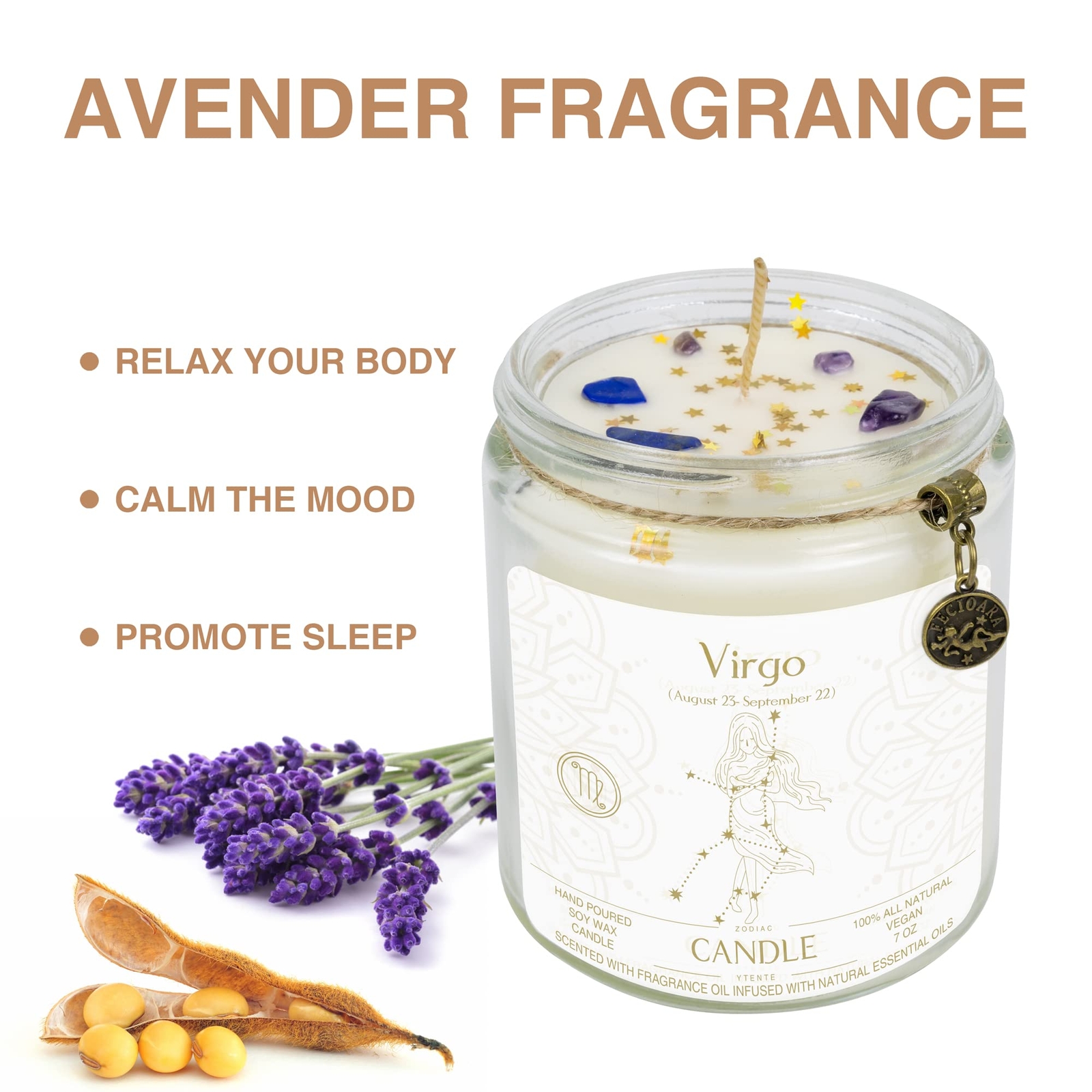 Zodiac Sign Candles Zodiac Crystal Sign Candlesastrology Scented ...