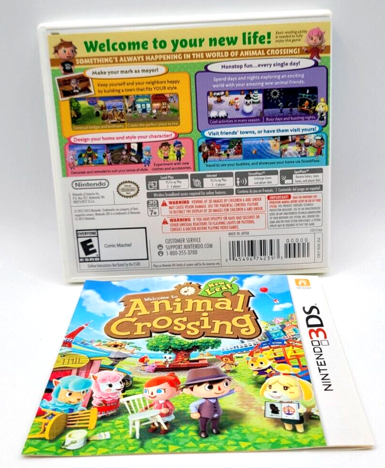 ANIMAL CROSSING NEW LEAF GAME CASE & MANUAL NINTENDO 3DS NO GAME | eBay