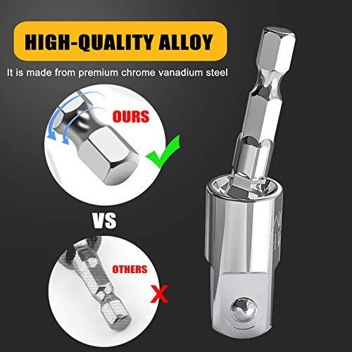 Power Drill Sockets Adapter 360 Degree Rotatable Universal Joint Swivel ...
