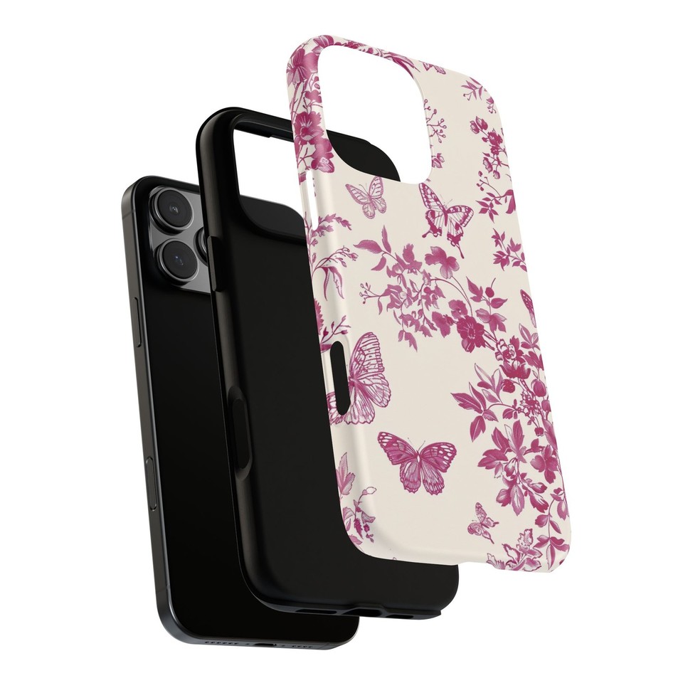 For iPhone, Samsung, Pixel | Phone Ink Case - Toile De Jouy Pink ...
