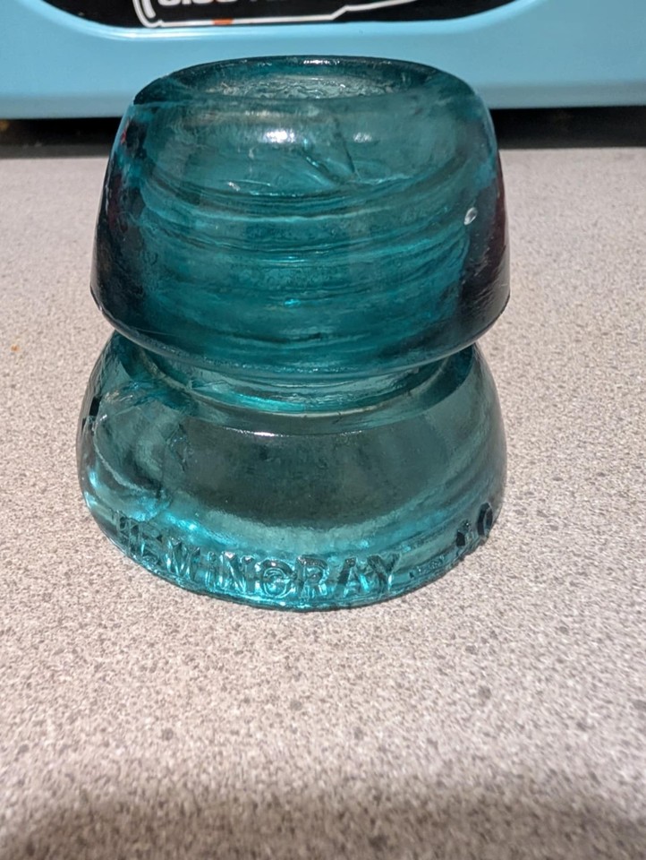 Hemingray 50 Blue Green Glass Insulator Threaded | eBay
