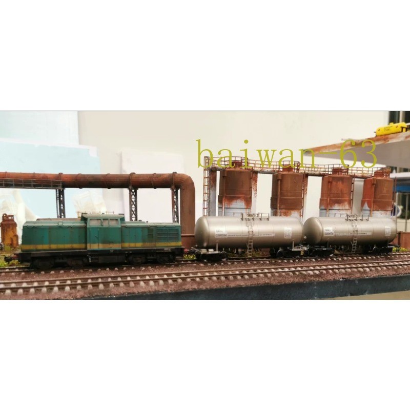 HO Scale Train Model Sand Table Abandoned Chemical Plant Industrial ...
