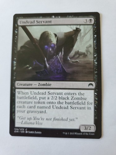 MTG Magic The Gathering Card Undead Servant Creature Zombie Black Magic ...