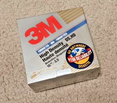 3M High Density 3.5" x 10 Diskettes IBM Formatted DS HD Floppy Disks ...
