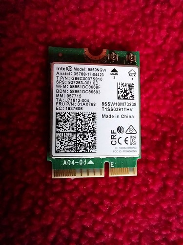 Intel Laptop Upgrade Card Wireless-AC 9560 802.11ac Bluetooth 5 M.2 ...