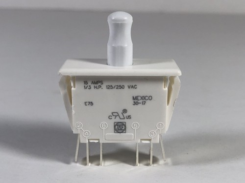 NEW ZF CHERRY E75 PUSHBUTTON INTERLOCK SWITCH 16A 1/3-HP 125/250 VAC ...
