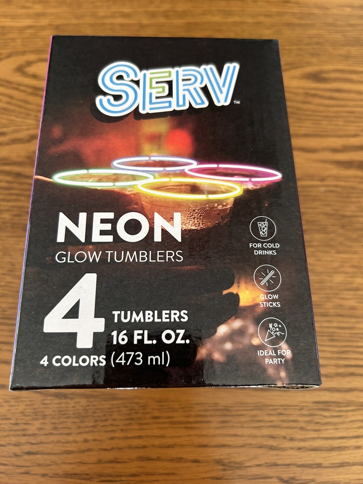 Serv Neon Glow Tumblers 4 16 Fl Oz - Glows For 8-12 Hours | eBay
