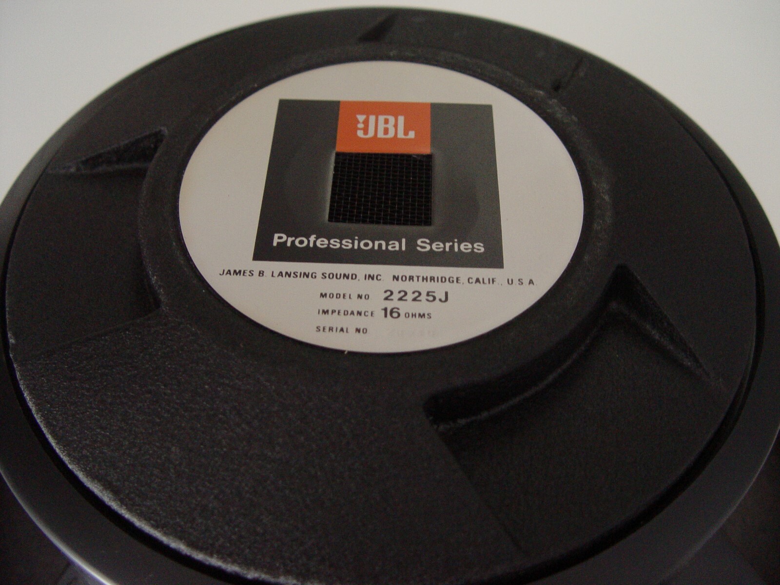JBL 2225 J 15 inch 16 Ohm Professional Series Bass Driver NEW OLD STOCK ...