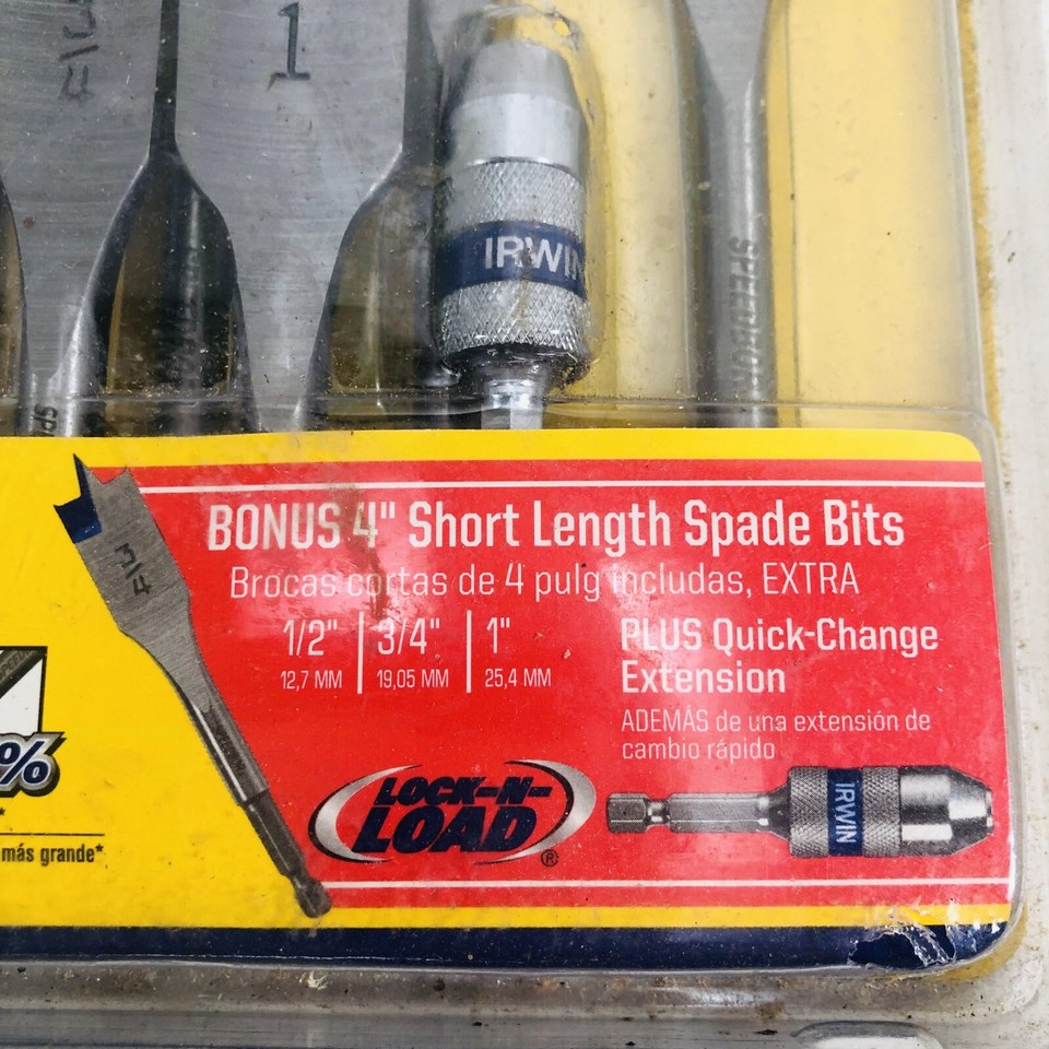 Irwin Speedbor 10 Pc Spade Bit Set with Bonus Spades and Quick-Change ...