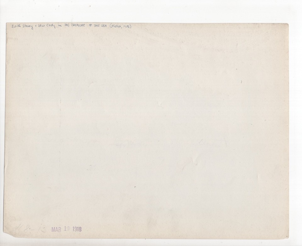 Lew Cody Edith Storey Treasure of the Sea 1918 Metro Silent Orig 7.5x9 ...