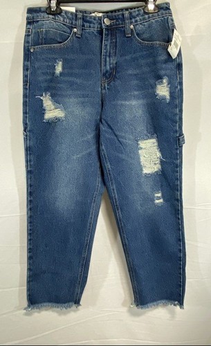 BP Womens Blue Solid Distressed Casual Jeans Size 29 | eBay