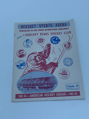 1962 Hershey Bears v Providence Reds AHL Hockey Program Myron ...