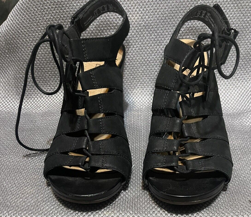 Clarks Banoy Waneta Nubuck Sandals Womens Sz 7.5 Chunky Block Stacked ...