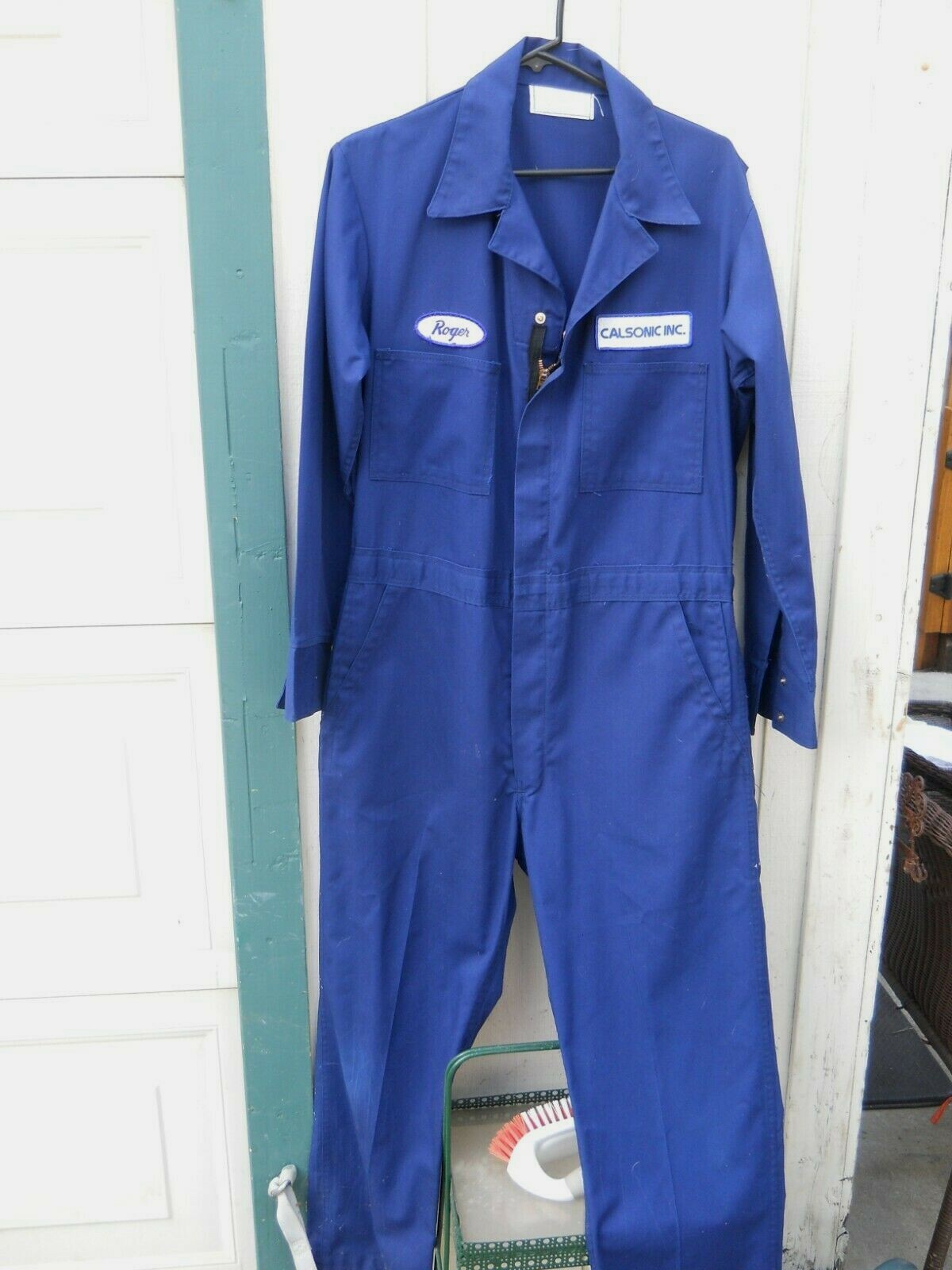 VINTAGE 70'S COVERALLS BLUE MECHANICS OCOVERALL W / PATCHES SZ LRG (42 ...