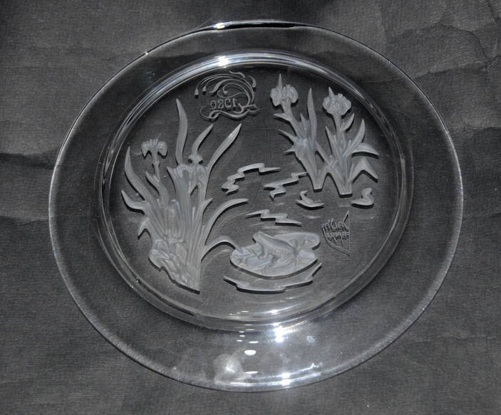 # RARE ASSIETTE DAUM ANNEES 80 EN PATE DE VERRE 1980 SUJET GRENOUILLE ...