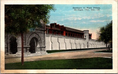 Entrance to State Prison Michigan City Indiana Postcard | eBay
