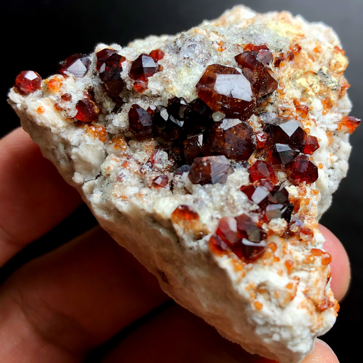 71g 1PC Brand new Rare Black SMOKY QUARTZ Crystal Point&Garnet ...