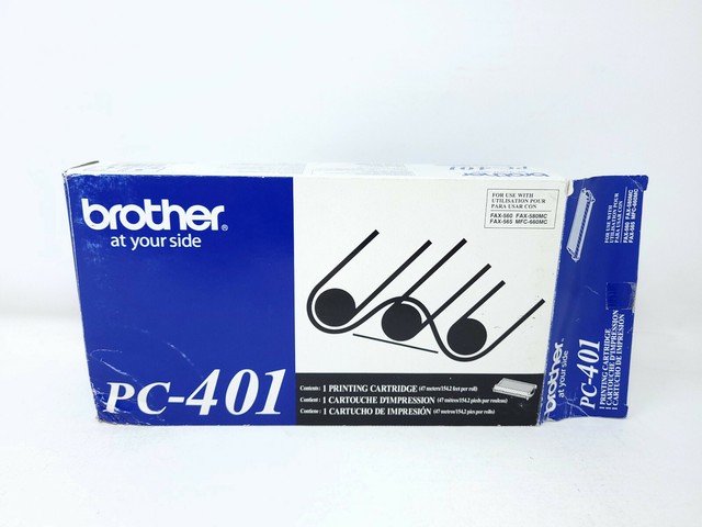 Brother Pc-401 PC401 Thermal Print Cartridge Ribbon Black Brtpc401 for ...