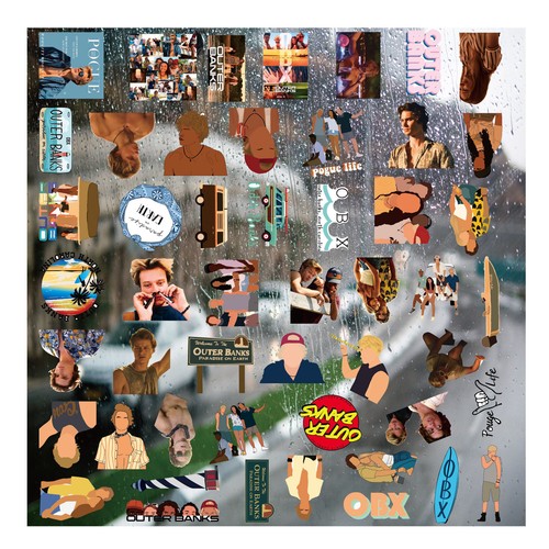 Outer Banks 3D UV Transfer Hollowed Waterproof Stickers Pack Laptop ...