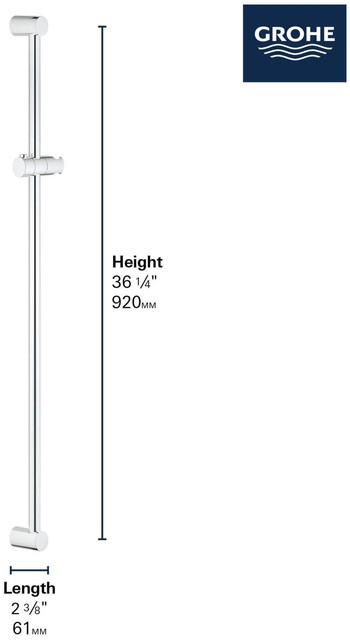 GROHE Tempesta NTEMPCOSMOPOLITAN Shower Rail 900 Chrome - 27522000 for ...