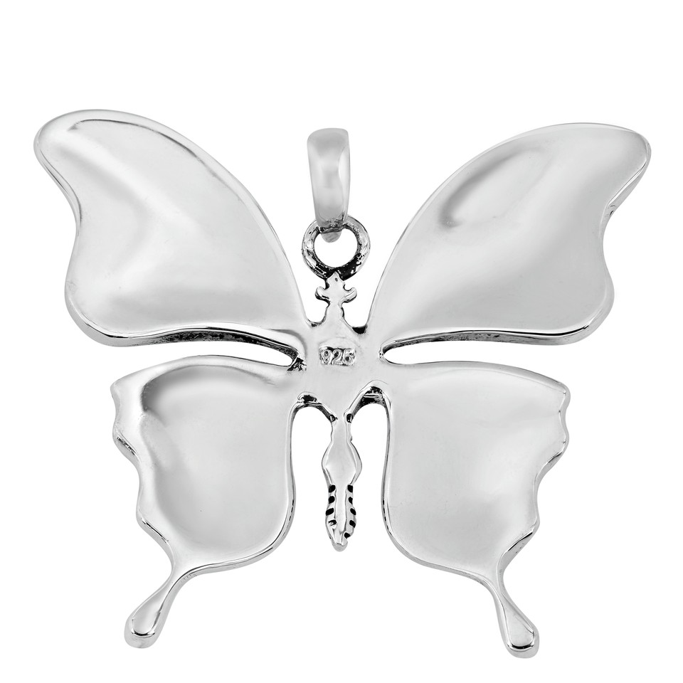 Turquoise Inlaid Butterfly Sterling Silver Pendant Boho Design | eBay