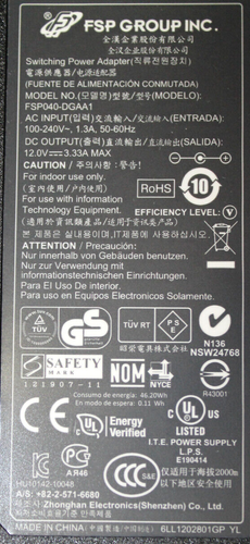 FSP GROUP FSP040-DGAA1 12V 3.33A 40W Power Adapter (721405565238) Power ...