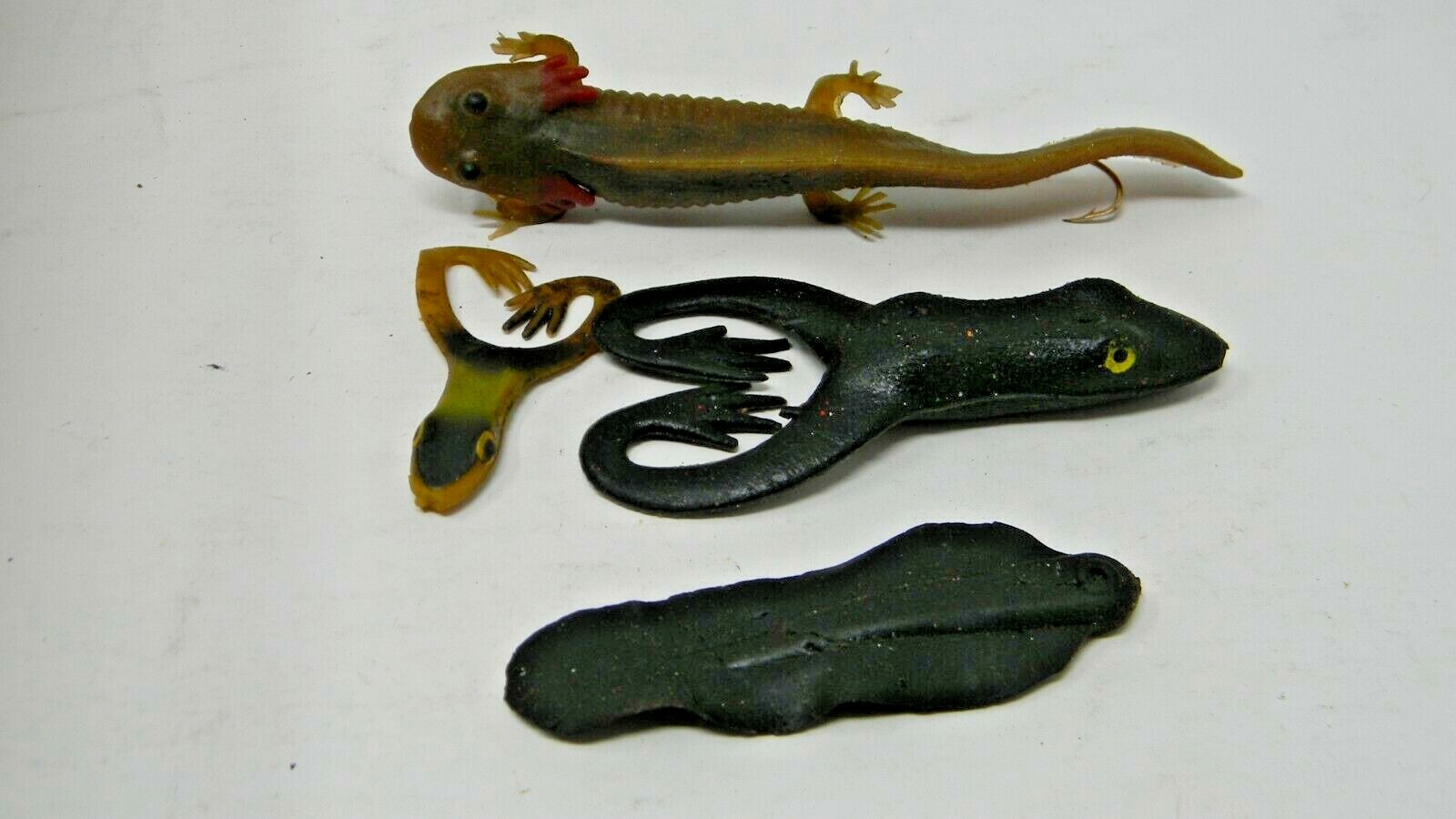 Soft Plastic Lures - 4- 2 Frog, Leach and Lizard - Vintage | eBay