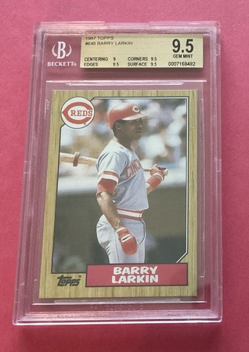 BARRY LARKIN ~ BGS 9.5 ~ 1987 Topps #648 ~ ROOKIE CARD ~ HOF ...